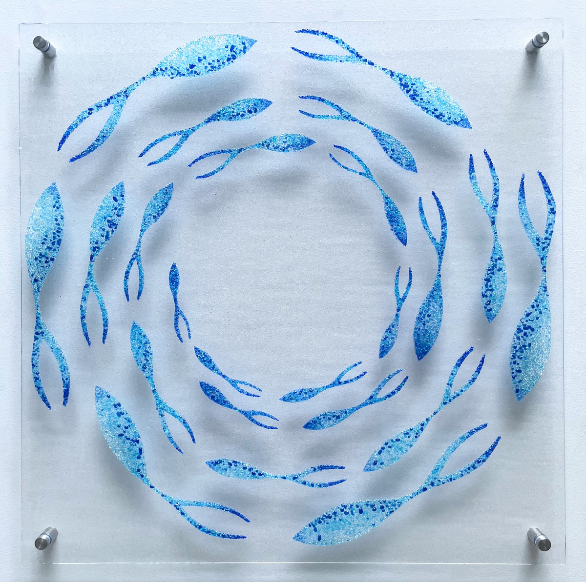 Extra Large Turquoise Fish Shoal - SALE – Sophie Gregson - Hand fused glass