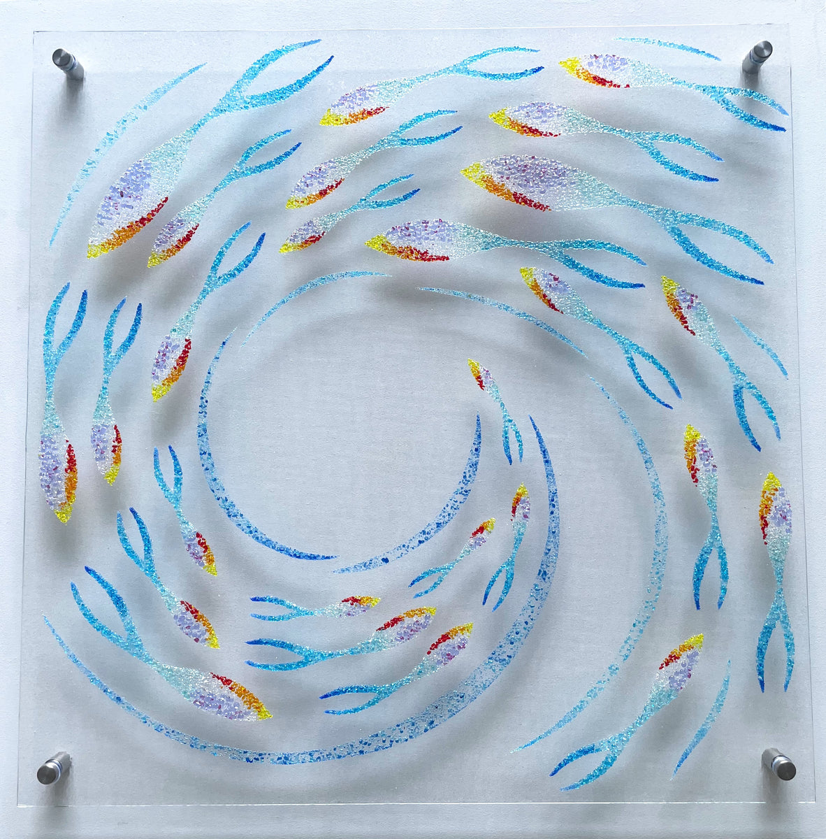 Extra Large Rainbow Fish Shoal - SALE – Sophie Gregson - Hand fused glass